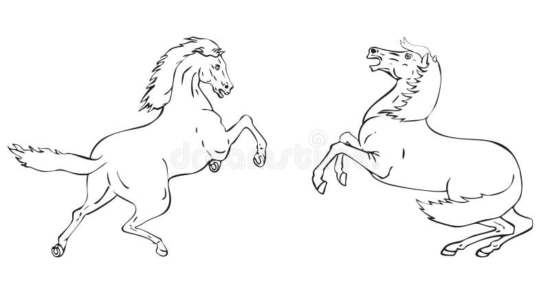 Horse Prancing Viewed Side View Stock Vector - Illustration of mane ...