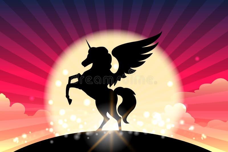 Prancing Unicorn Colorful Illustration Stock Vector - Illustration of ...