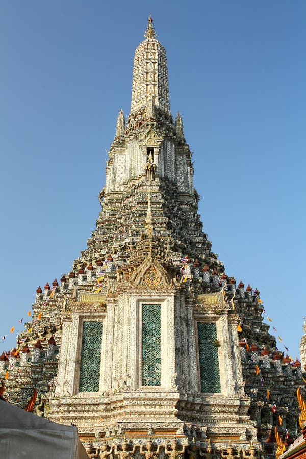 Prang of temple bangkok stock image. Image of steeple - 38879659