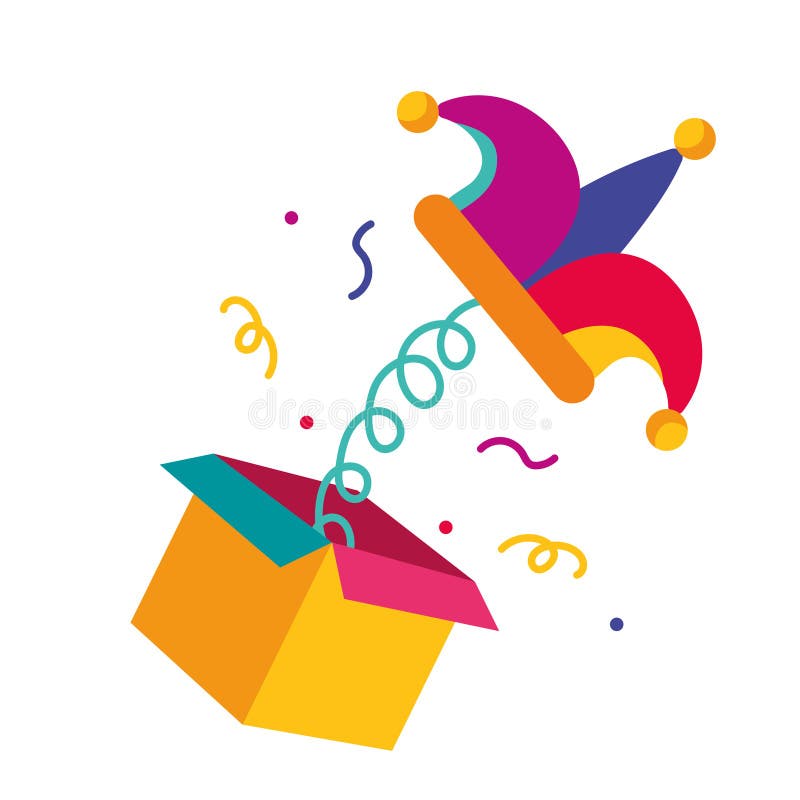 Prank Box Fools Day Illustration Stock Vector - Illustration of fools ...