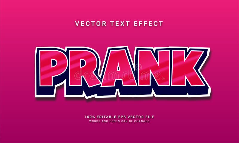 Prank 3d Text Style Effect Themed Cartoon Style Stock Vector ...