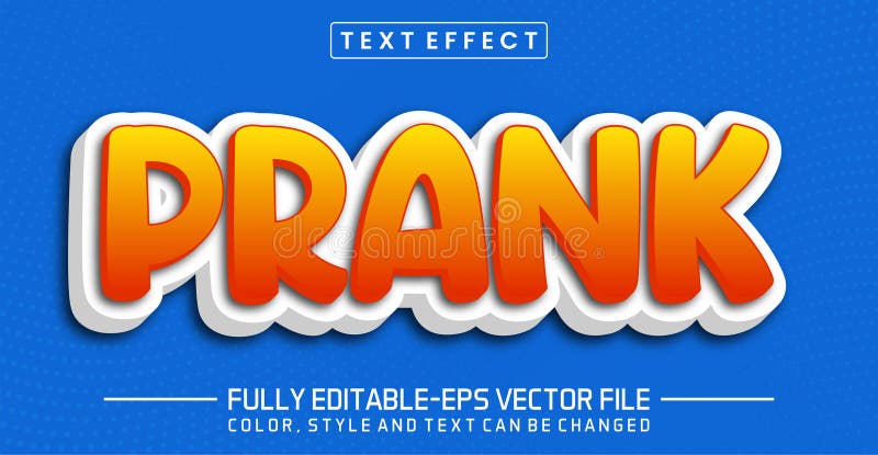 Prank Text Editable Style Effect Stock Vector - Illustration of ...