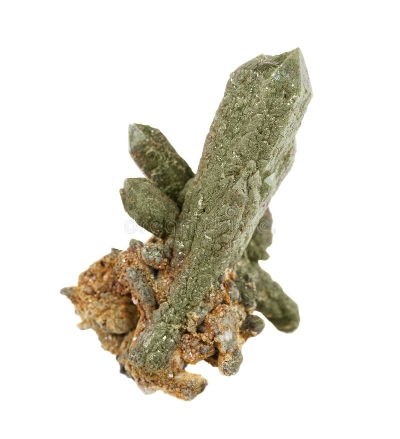 Raw Prase (green Quartz) Stone Isolated on White Stock Image - Image of ...