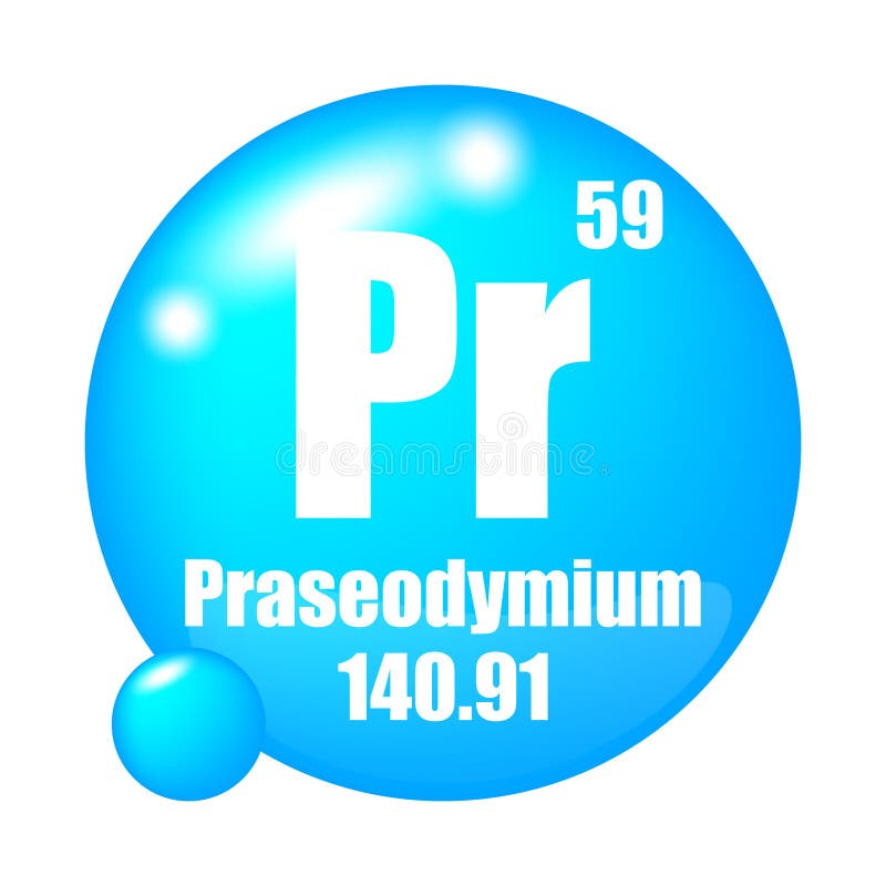 Praseodymium Icon. Pr Chemical Element. Atomic Number 59. Mass 140.91 ...
