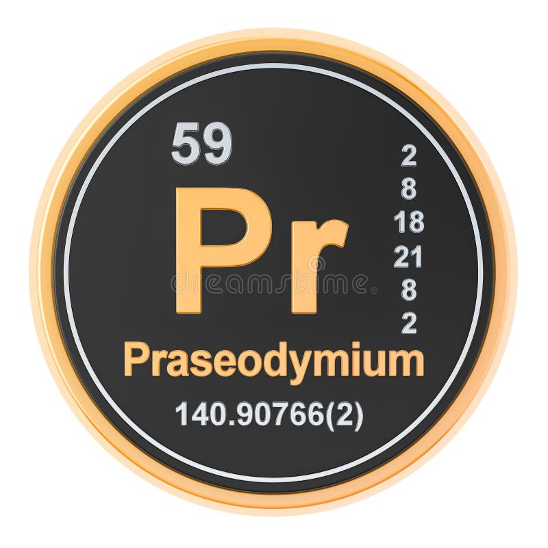 Praseodymium Pr Chemical Element. 3D Rendering Stock Illustration ...