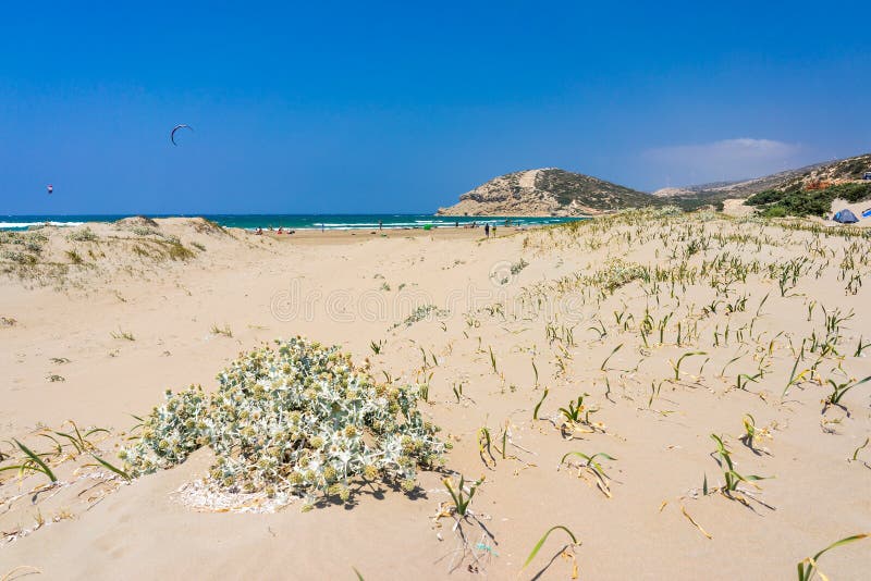 Prasonisi Rhodes Greece stockfoto. Bild von sandig, insel - 62416286