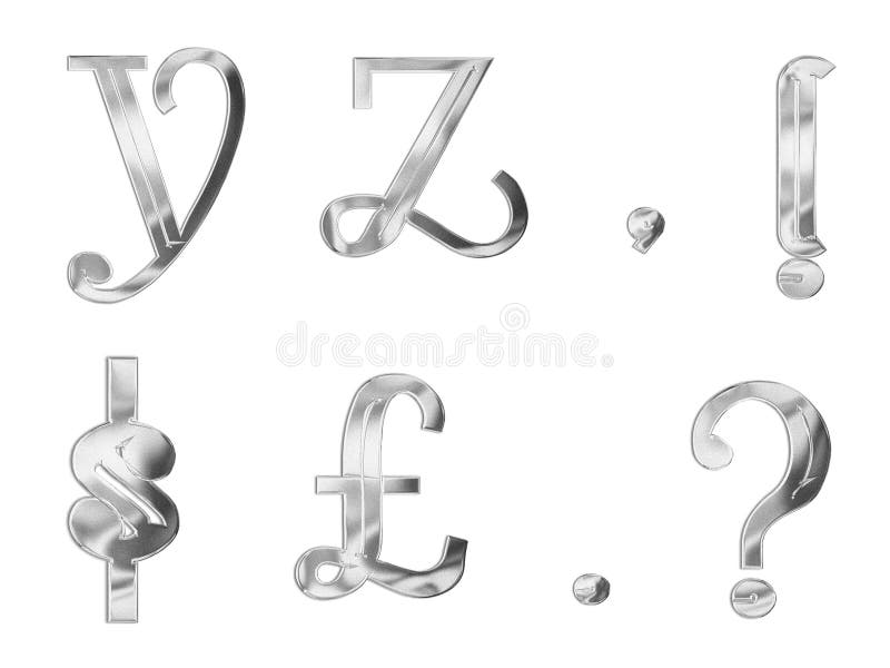 Prata 5 Das Letras De Capital Ilustração Stock - Ilustração de letras ...