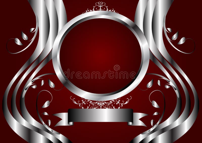 Prata E Molde Floral Vermelho Do Fundo Ilustração do Vetor - Ilustração ...