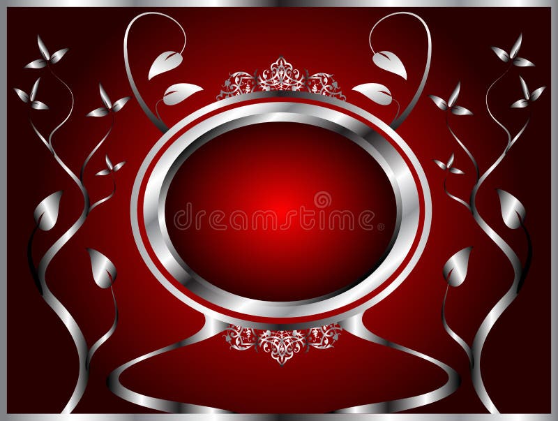 Prata E Molde Floral Vermelho Do Fundo Ilustração do Vetor - Ilustração ...