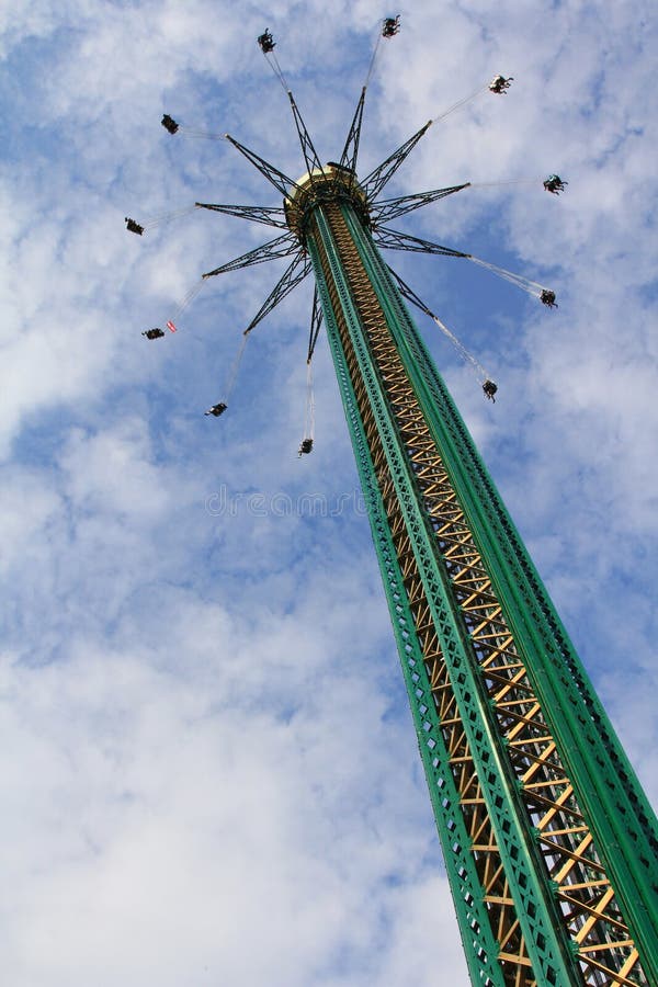 The Prater Tower at Amusement Park in Vienna Stock Image - Image of ...
