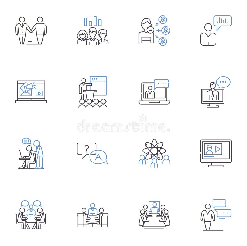 Prattling Folks Line Icons Collection. Gossip, Talking, Chattering ...