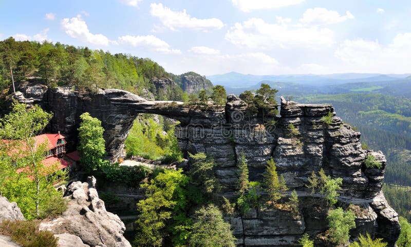 Pravcicka Gate Sandstone Arch and Falcon Nest Hotel, National Wonder ...