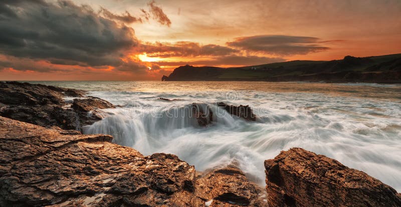Prawle Point stock photo. Image of coastal, path, shore - 23296740