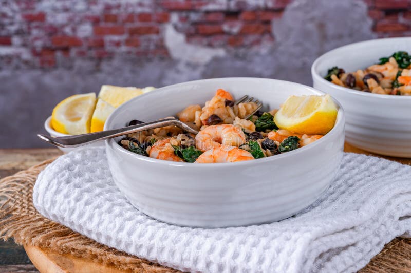 Prawn and chorizo risotto stock image. Image of sausage - 322273053