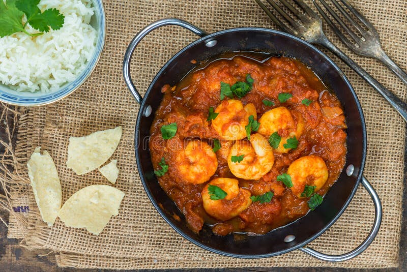 Prawn curry and rice stock photo. Image of masala, dish - 87163170