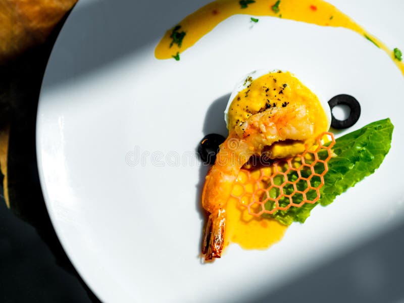 Prawn Dish for Fine Dining. Stock Photo - Image of dessert, meal: 239964482