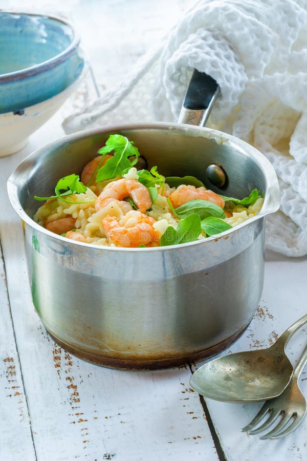 Prawn, Fennel and Rocket Risotto Stock Image - Image of fish, cooked ...