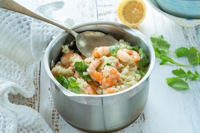 Prawn, Fennel and Rocket Risotto Stock Image - Image of healthy, fennel ...