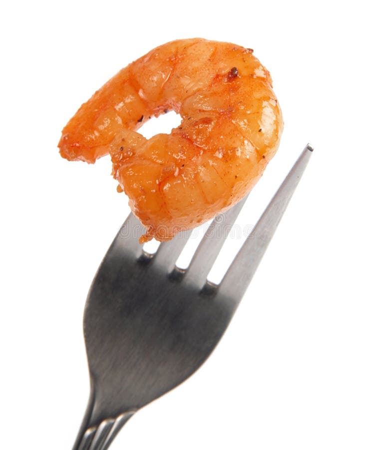 Prawn and fork stock photo. Image of fauna, animal, tasty - 1550992