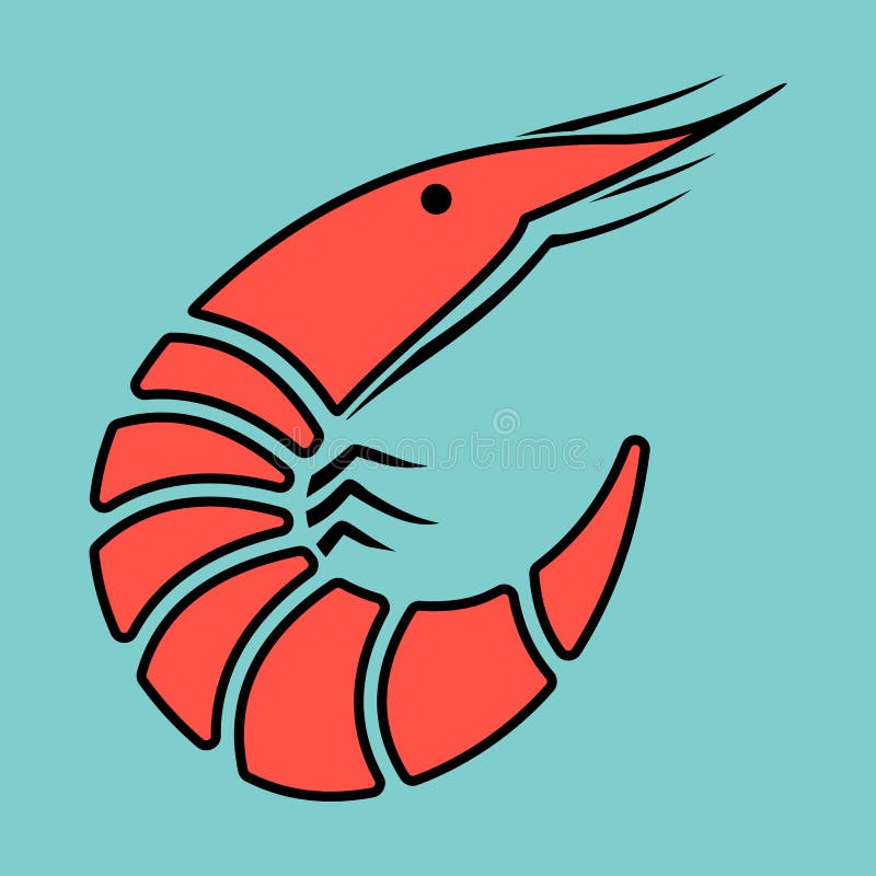 Prawn Icon Isolated Flat Style Vector Illustration Stock Vector ...