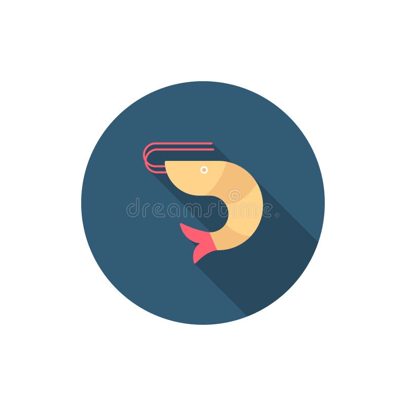 Prawn Icon, Vector Flat Long Shadow Design. EPS10 Stock Vector ...
