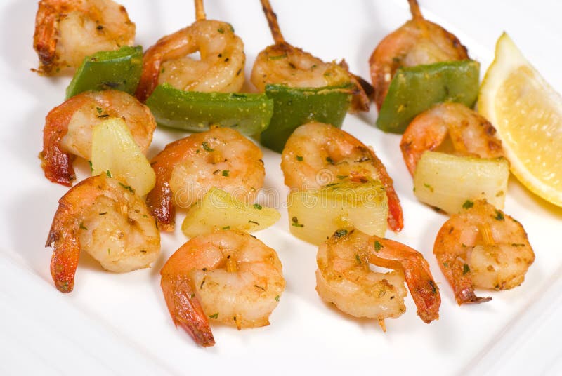 Prawn kebabs stock image. Image of fresh, pepper, seafood - 21820257