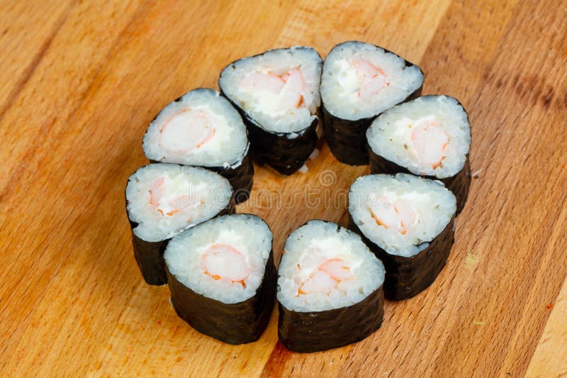 Prawn maki roll stock image. Image of healthy, oriental - 120591603