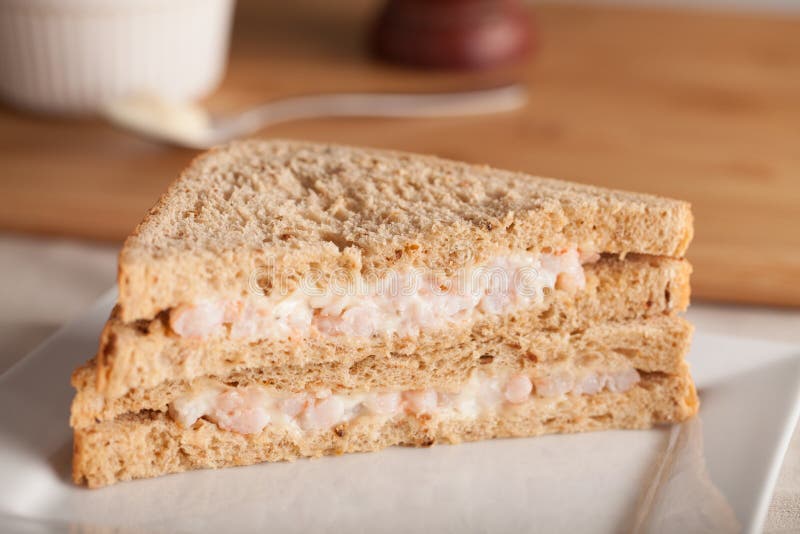 Prawn Mayonnaise Sandwich stock photo. Image of lunch - 33793414