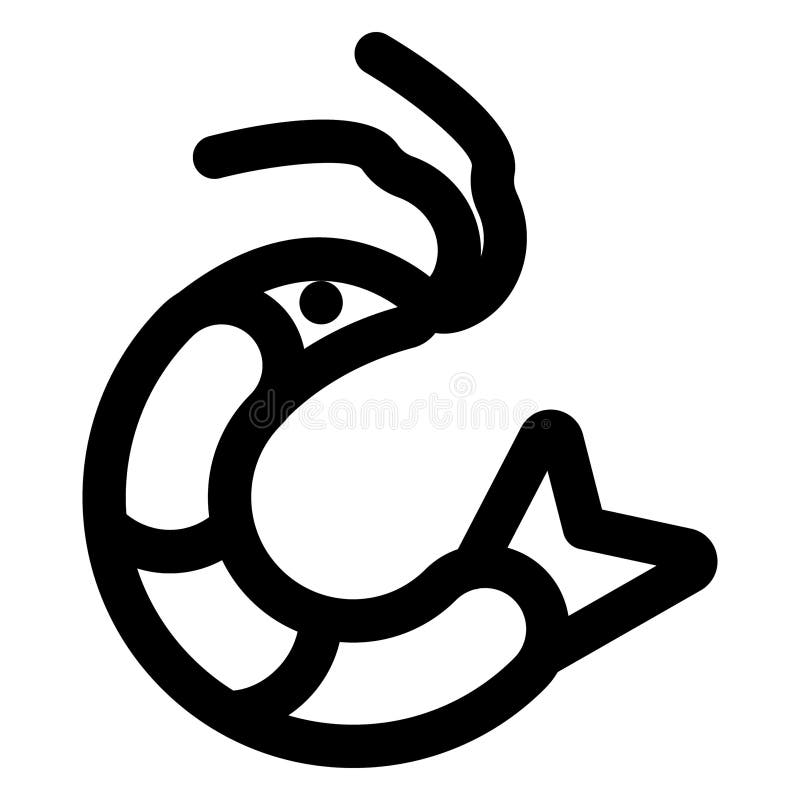 Prawn Outline Vector Icon. Thin Line Black Prawn Icon, Flat Vector ...