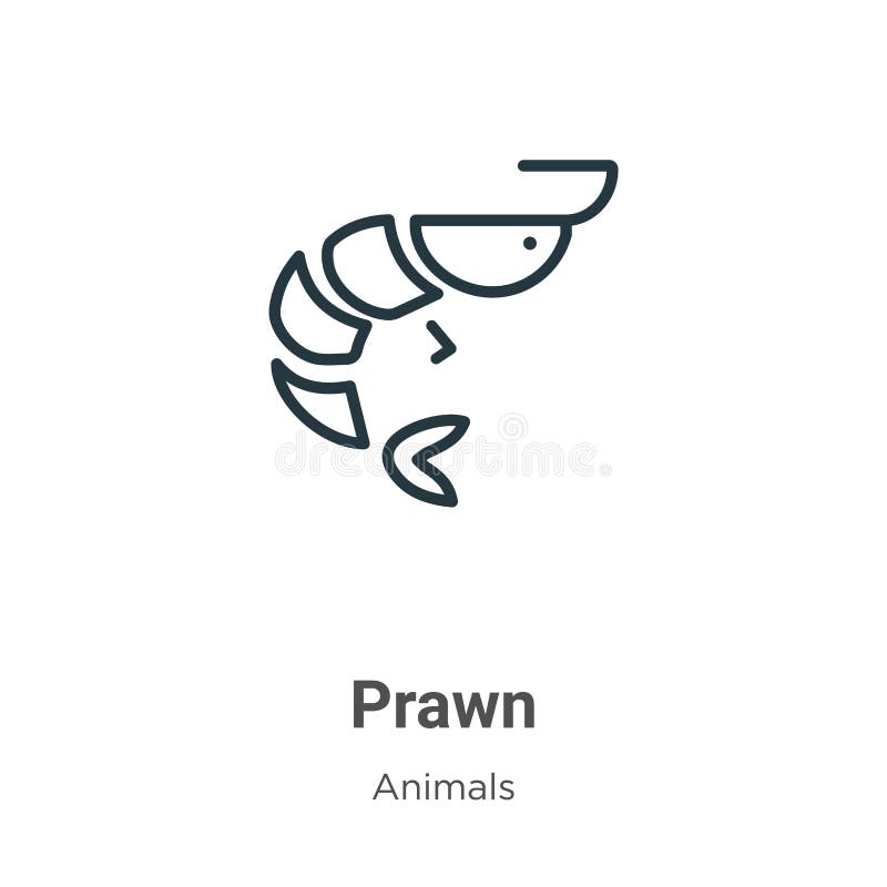 Prawn Outline Vector Icon. Thin Line Black Prawn Icon, Flat Vector Simple Element Illustration ...
