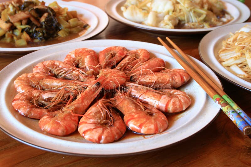 Prawn on plate stock photo. Image of prawn, pickle, color - 4210194