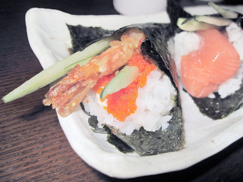 Prawn roe cucumber maki stock image. Image of meat, dreamstime - 16569599