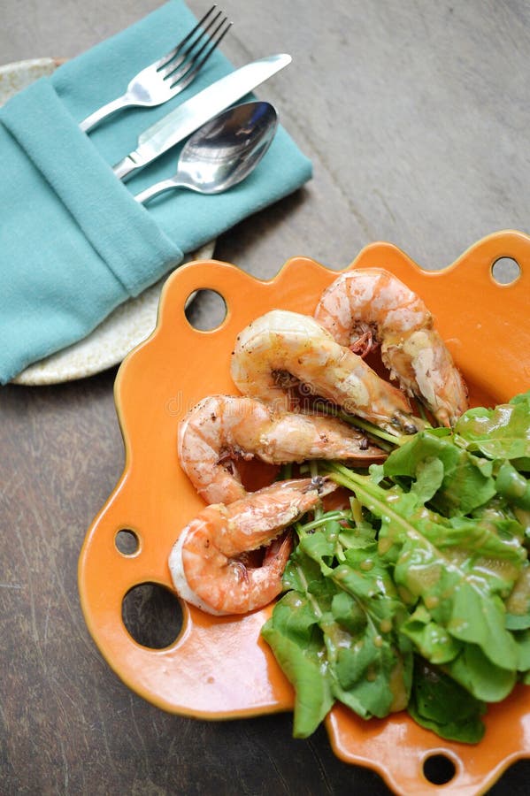 Prawn salad stock image. Image of green, appetizer, plate - 55836769