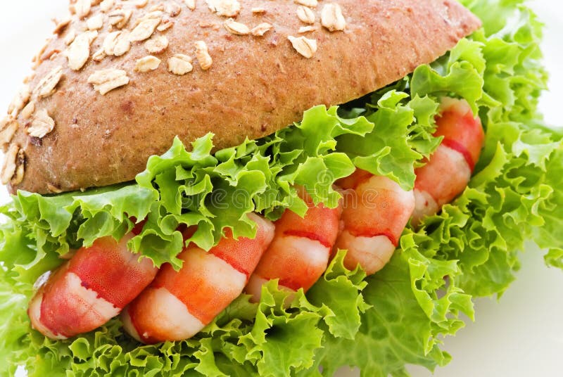 Prawn Sandwich stock photo. Image of orange, green, diet - 10526130