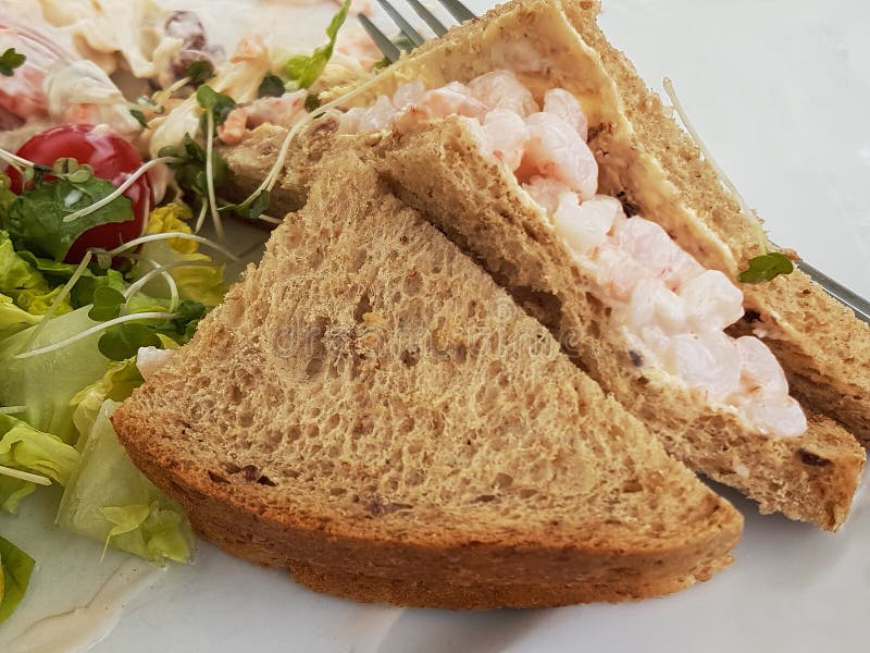 Prawn sandwich stock photo. Image of utensil, mayonnaise - 100592968