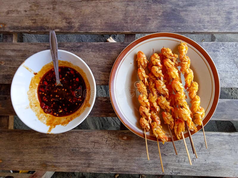 Prawn satay stock image. Image of dumpling, menu, appetizer - 220208943