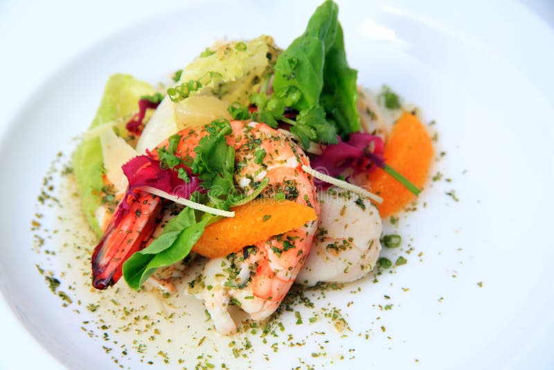 Prawn scallop escabeche stock image. Image of scallop - 22289061