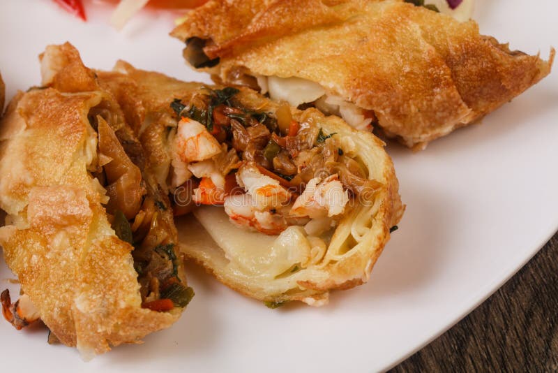 Prawn spring roll stock photo. Image of rolls, steamed - 111961922