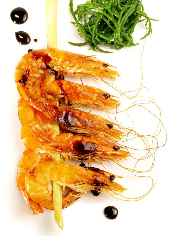 Prawn Stick on Lemon Grass stock image. Image of cooked - 146825825