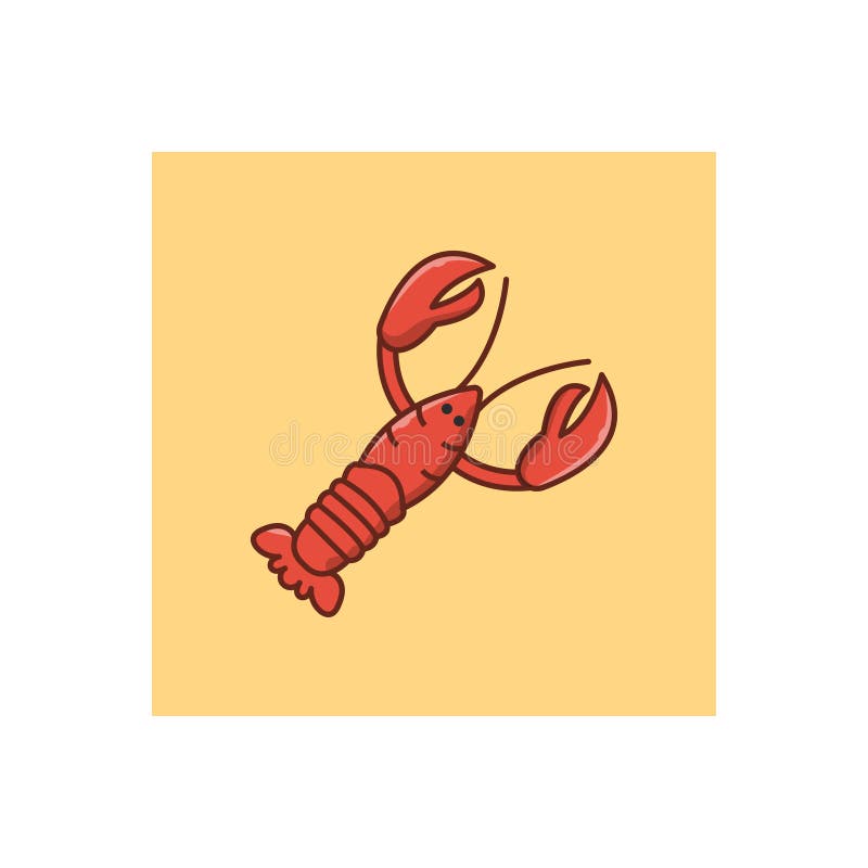 Prawn Vector Flat Colour Icon Stock Vector - Illustration of aquatic ...