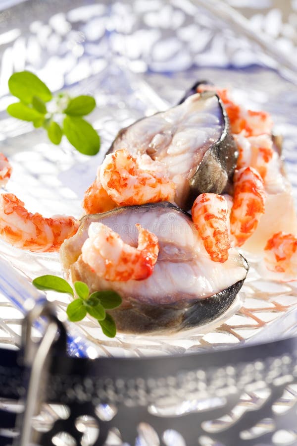 Prawns and fish stock image. Image of fish, food, meal - 13378287