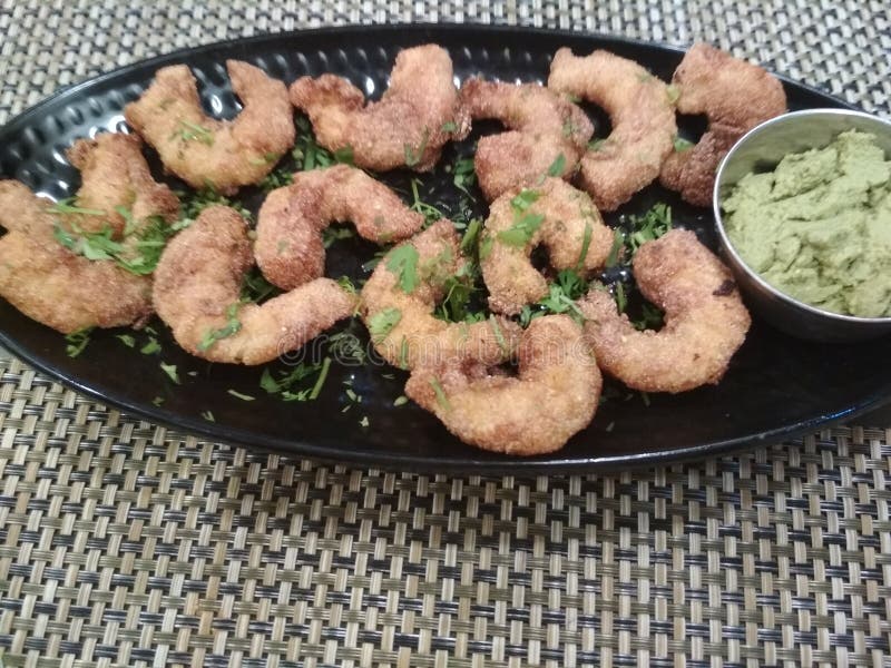 Prawns Fry with Rawa and Pudina Chatni Stock Photo - Image of chatni ...