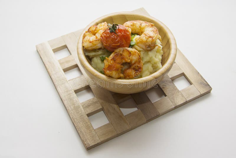 Prawns with potato puree stock image. Image of dinner - 52575721