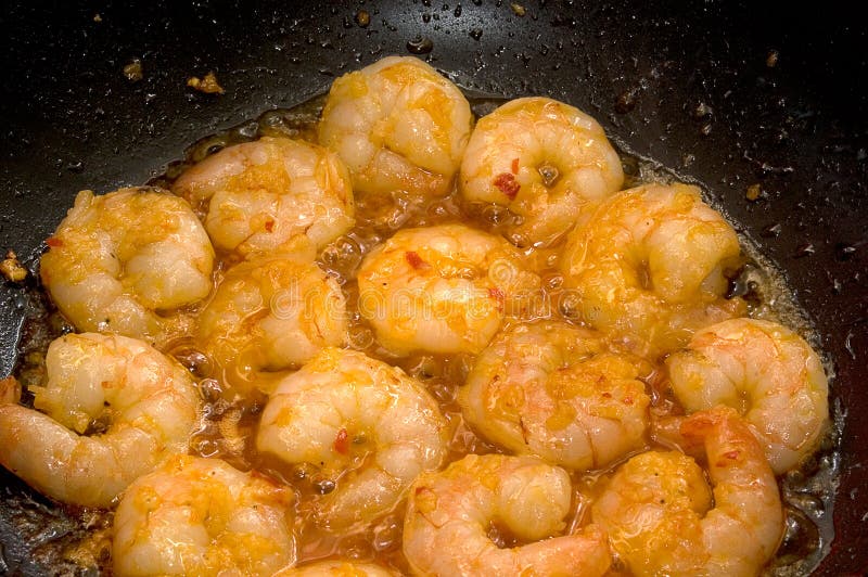 Prawns in a wok stock image. Image of japan, ripe, cuisine - 19926217