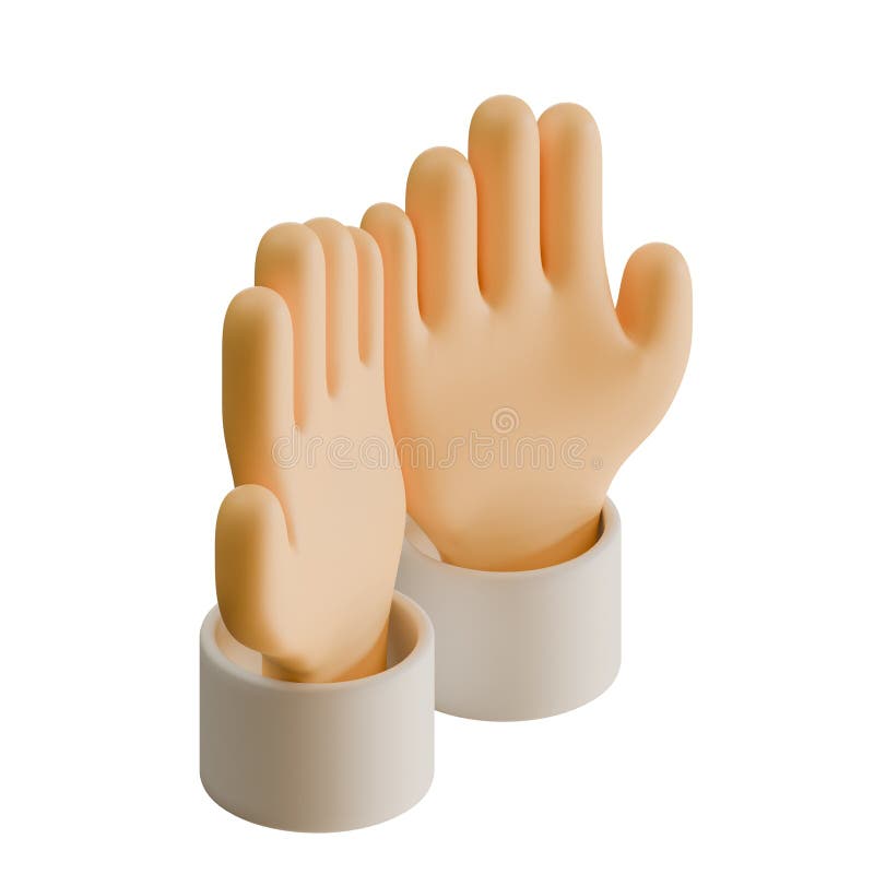 Pray Hand 3D Render Design Element Isometric View Stock Illustration ...