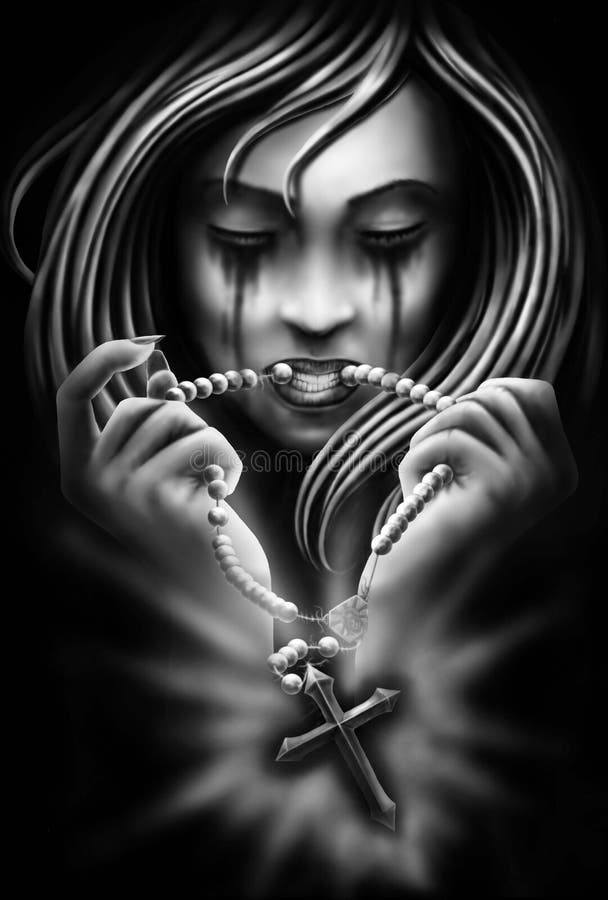 Our Lady of the Rosary Vector Illustration Stock Vector - Illustration ...