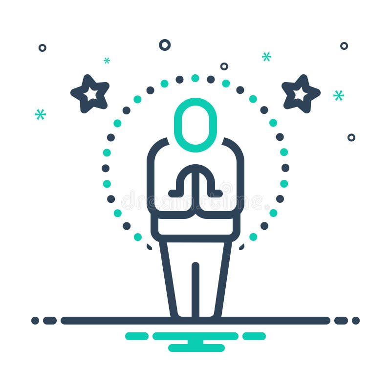 Mix Icon for Pray, Implore and Beseech Stock Illustration ...