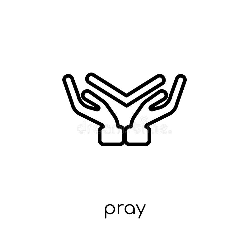 Pray Icon. Trendy Modern Flat Linear Vector Pray Icon on White B Stock ...