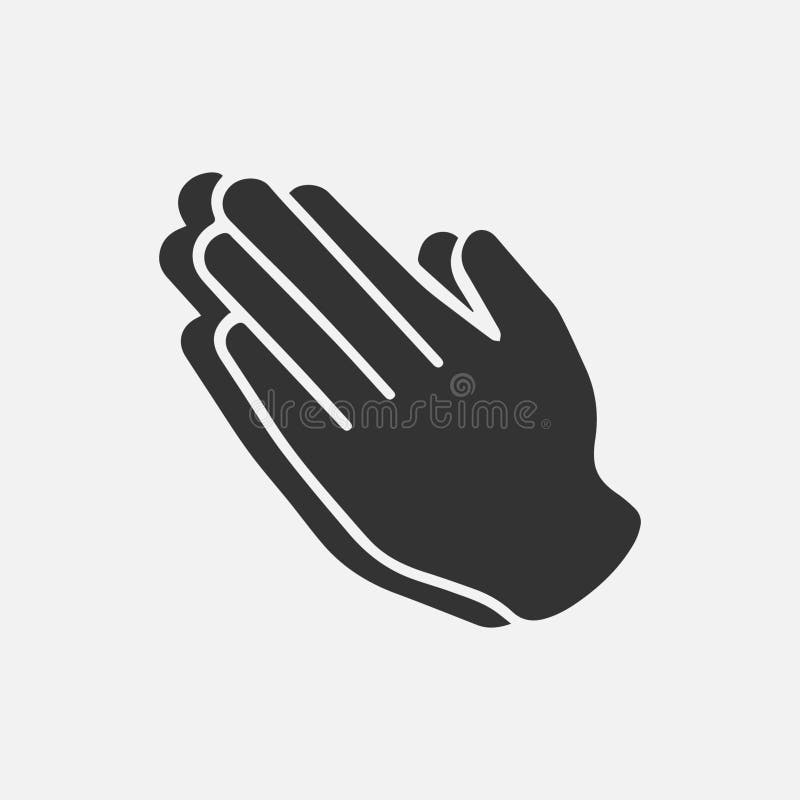 Pray Icon Vector. Hands Folded in Prayer Line Icon Stock Vector ...