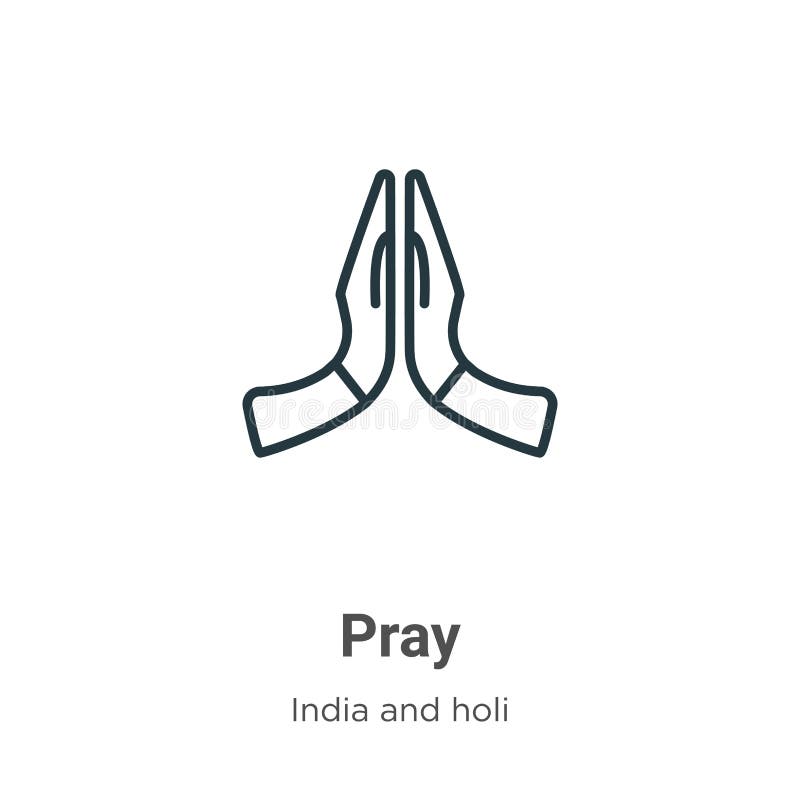 Pray Line Icon, Religion and Prayer, Hands Praying Sign, Vector ...